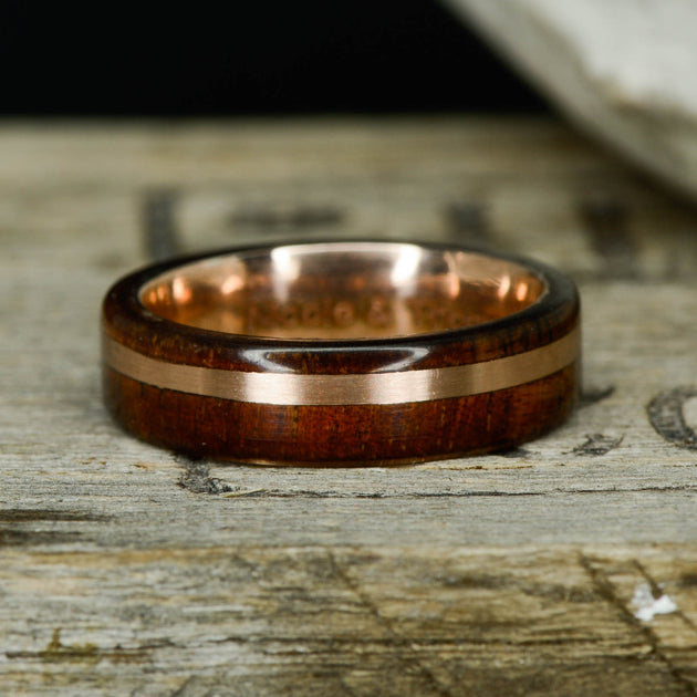 Koa Wood with Rose Gold Inlay – Stone Forge Studios